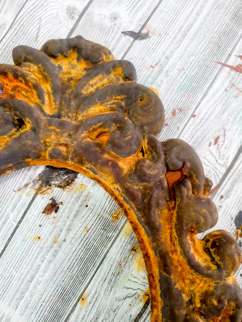 DIY Rust Effect on a Plastic Dollar Store Mirror - Kim Pepper Blog