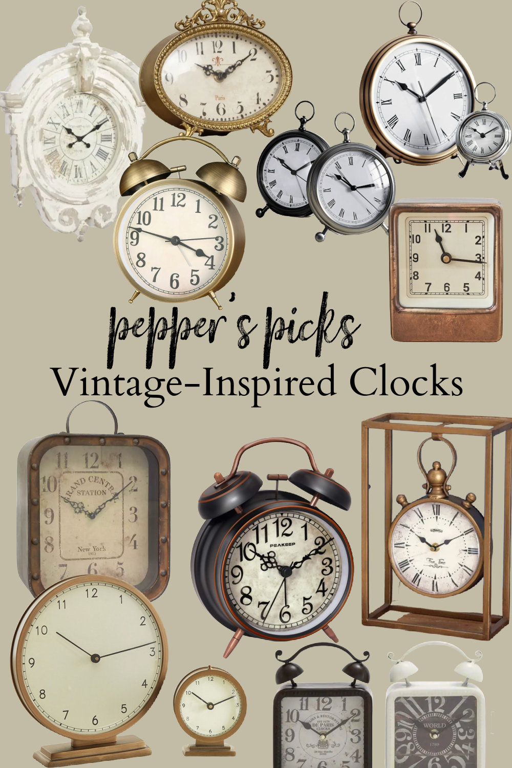 Vintage-Inspired Clocks - Kim Pepper Blog