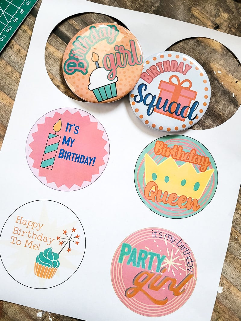 DIY Birthday Girl Buttons - Kim Pepper Blog